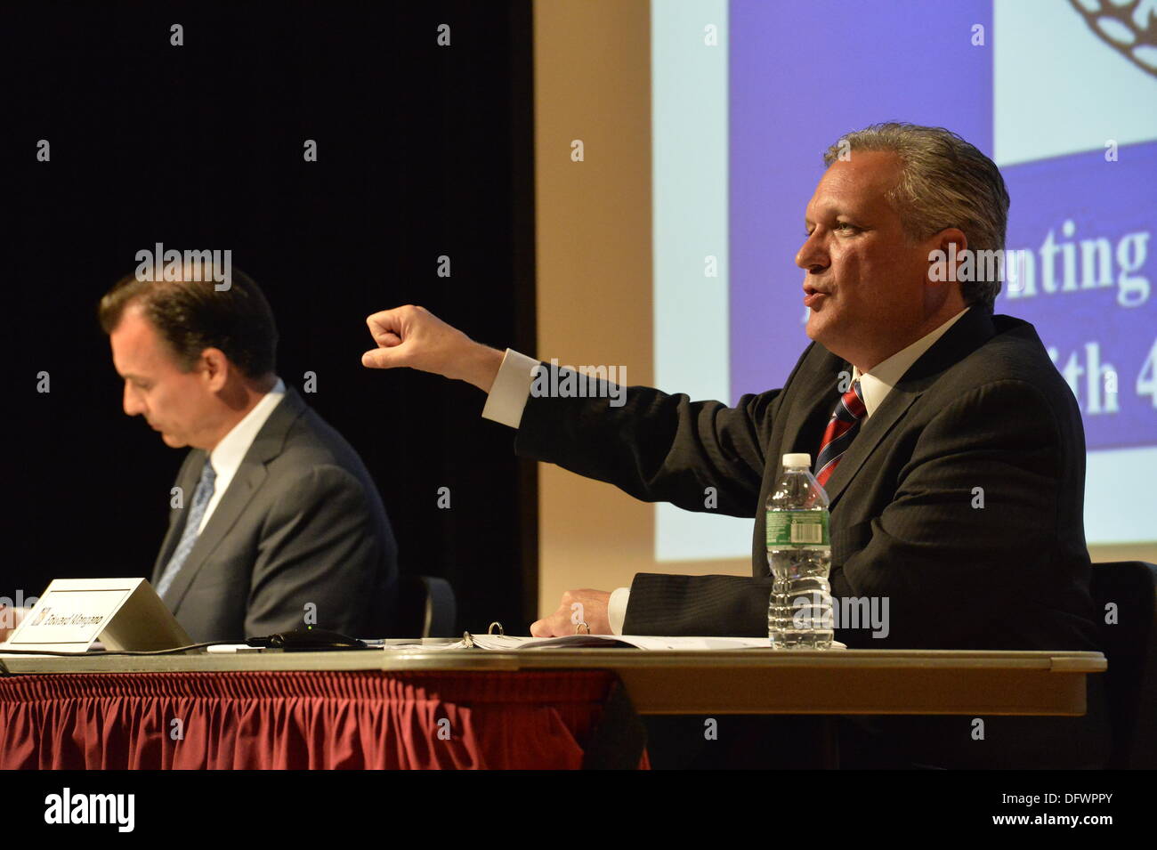 Old Westbury, New York, U.S. 8th October 2013. R-L, Republican EDWARD ...