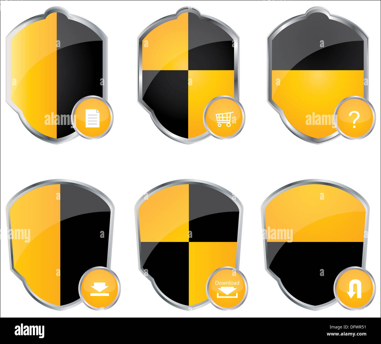 Set of vector shields Stock Photo - Alamy