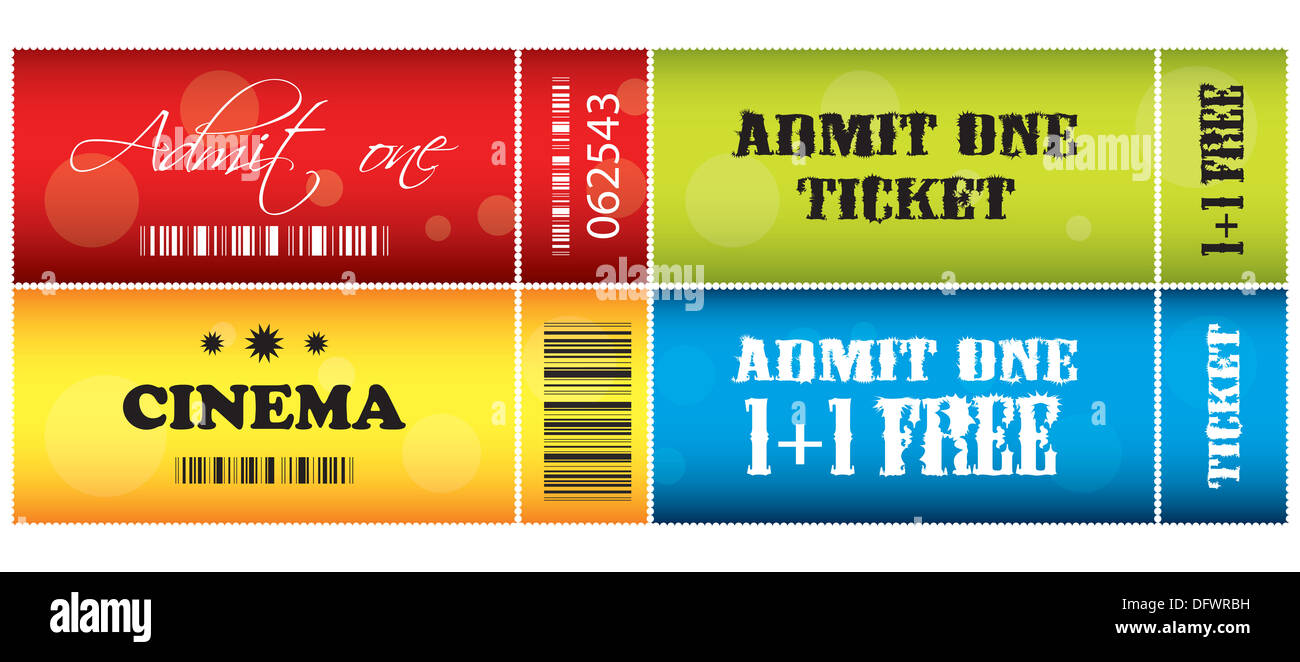 set of ticket admit one vector Stock Photo - Alamy