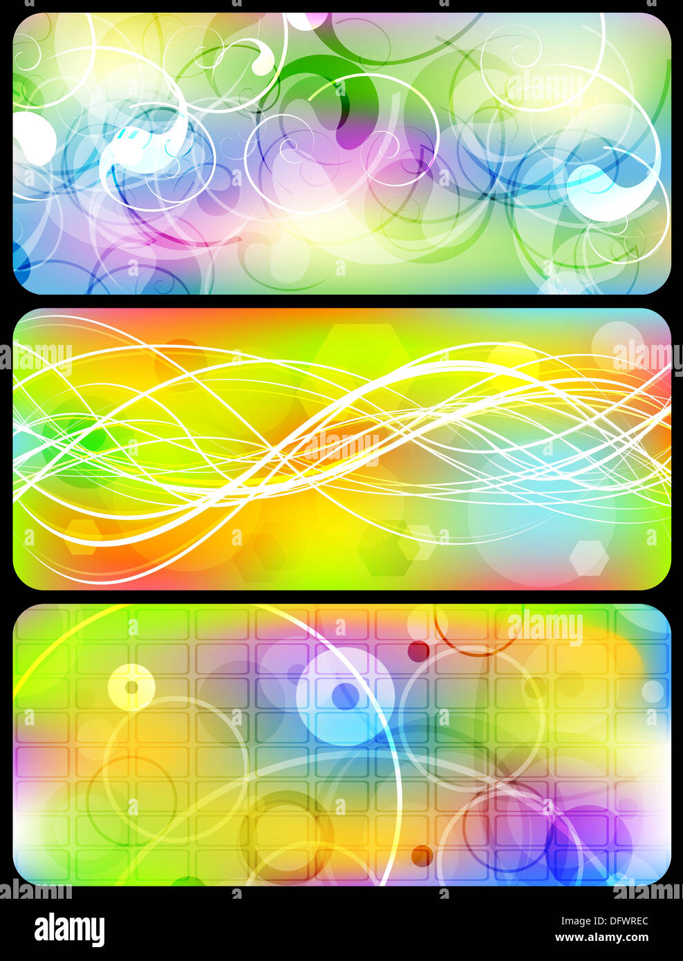 Set of vibrant abstract banners - eps 10 Stock Photo - Alamy