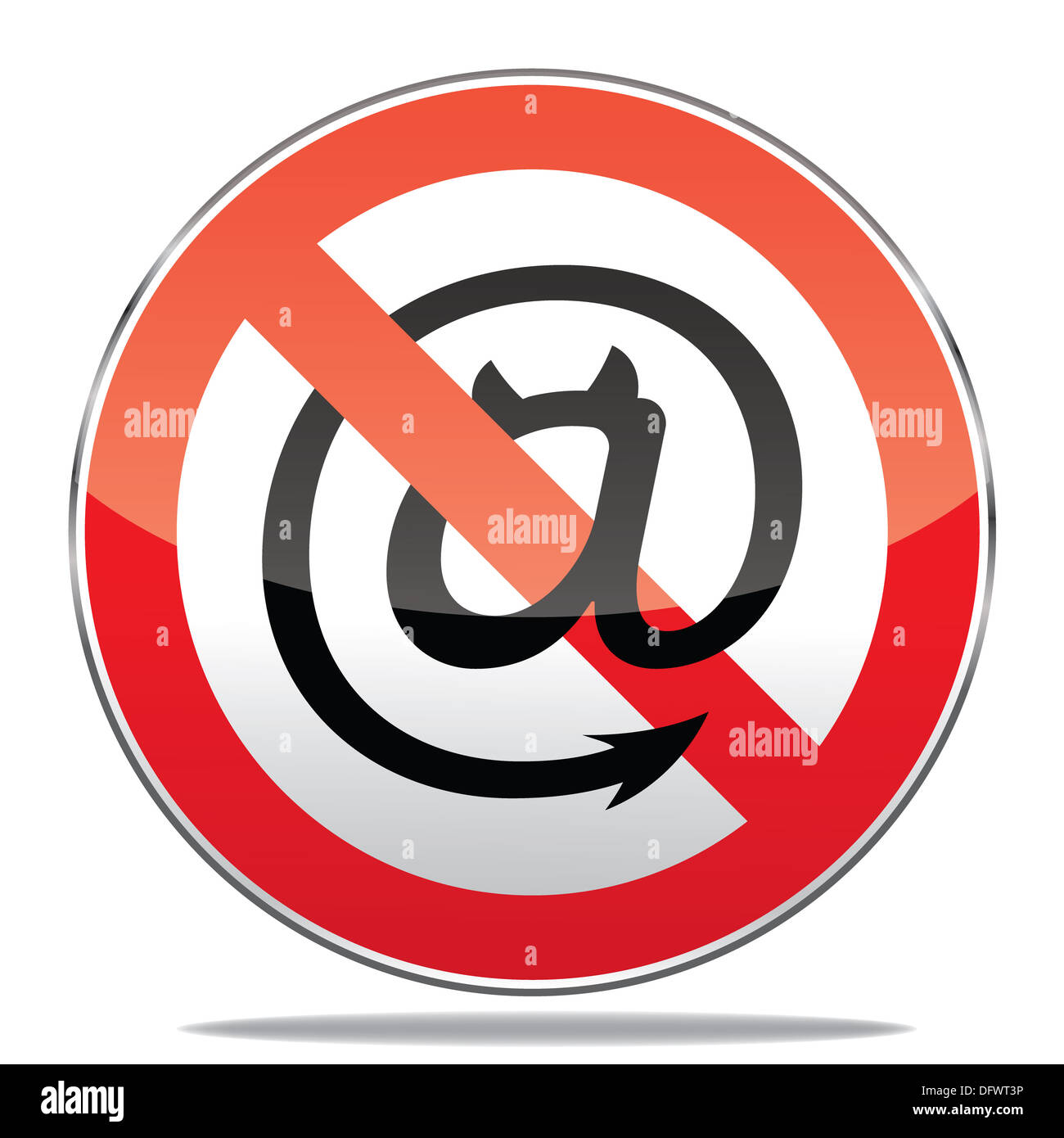 Illustration of spam sign on a white background Stock Photo - Alamy