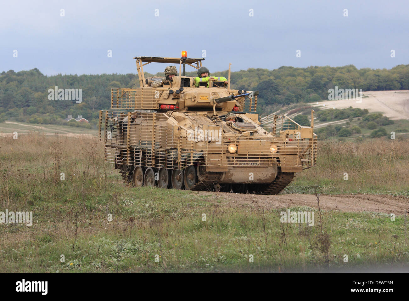FV107 CVR(T) SCIMITAR MK2 with Bar armour on Salisbury Plain Training ...