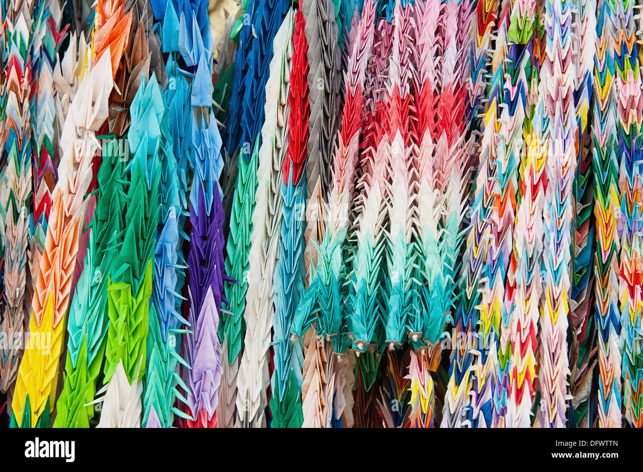 Origami cranes at Red Gate temple in Kyoto, Japan Stock Photo - Alamy