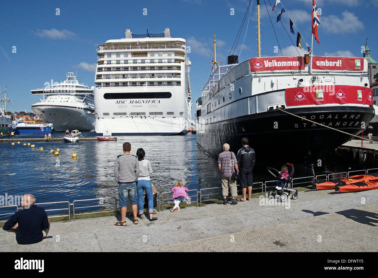 Cruise ships Grand Princess & MSC Magnifica in Stavanger Harbour Norway ...