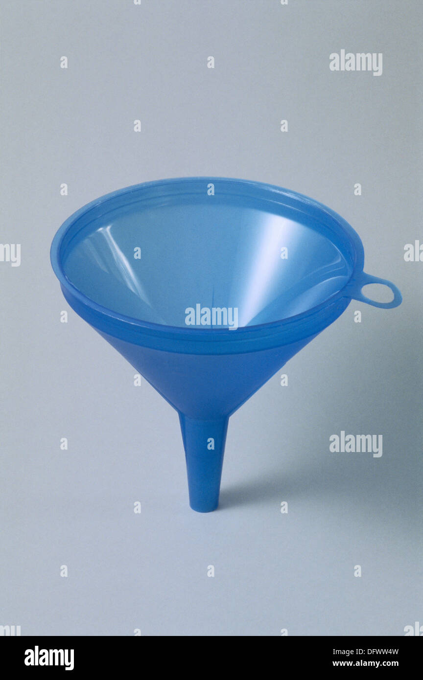 Plastic blue funnel hi-res stock photography and images - Alamy