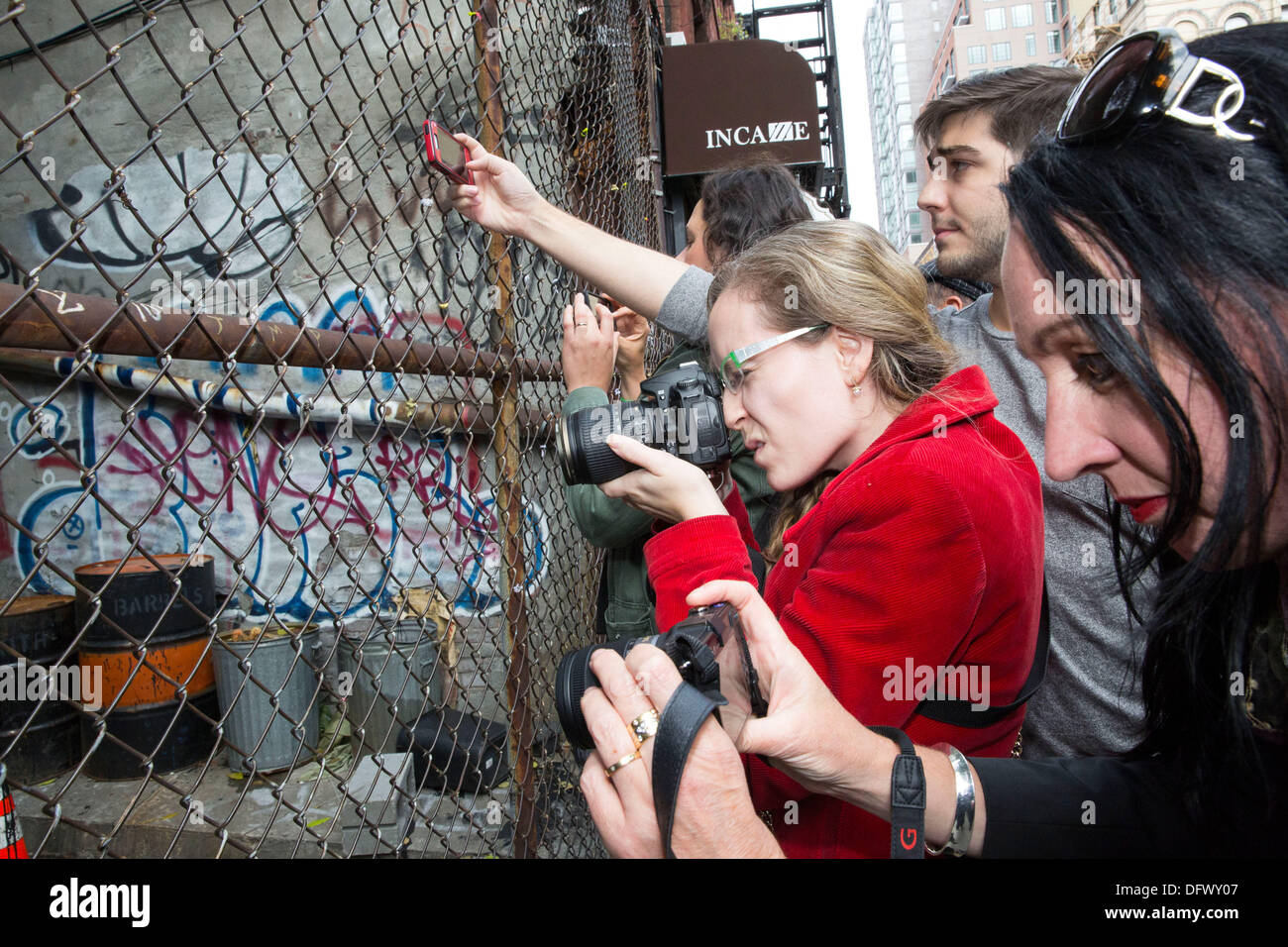 New York, USA. 9th October 2013. Work by the Graffiti artist Banksy in ...
