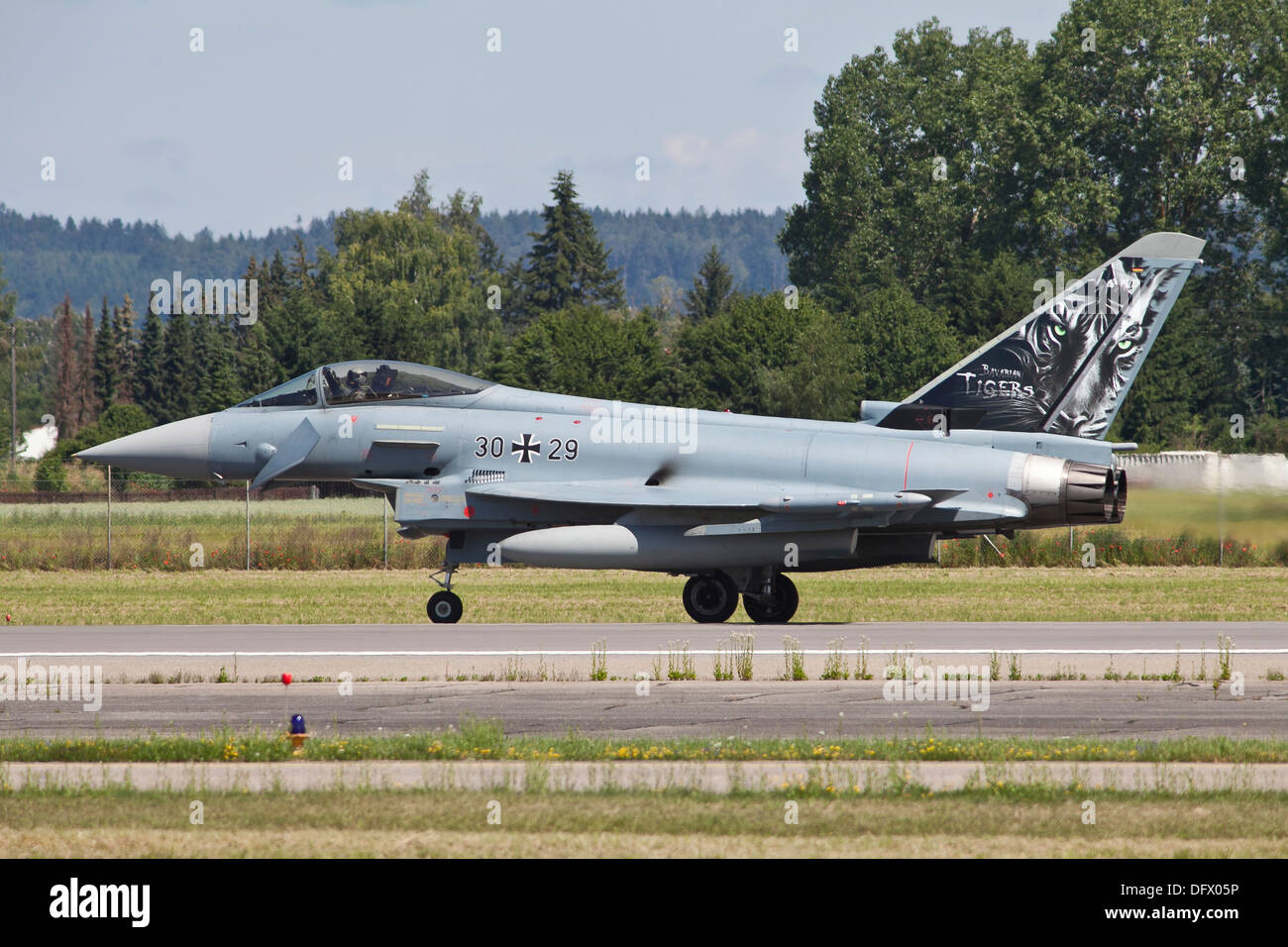 Eurofighter Typhoon of the German Air Force 74th Fighter Wing, taxiing ...