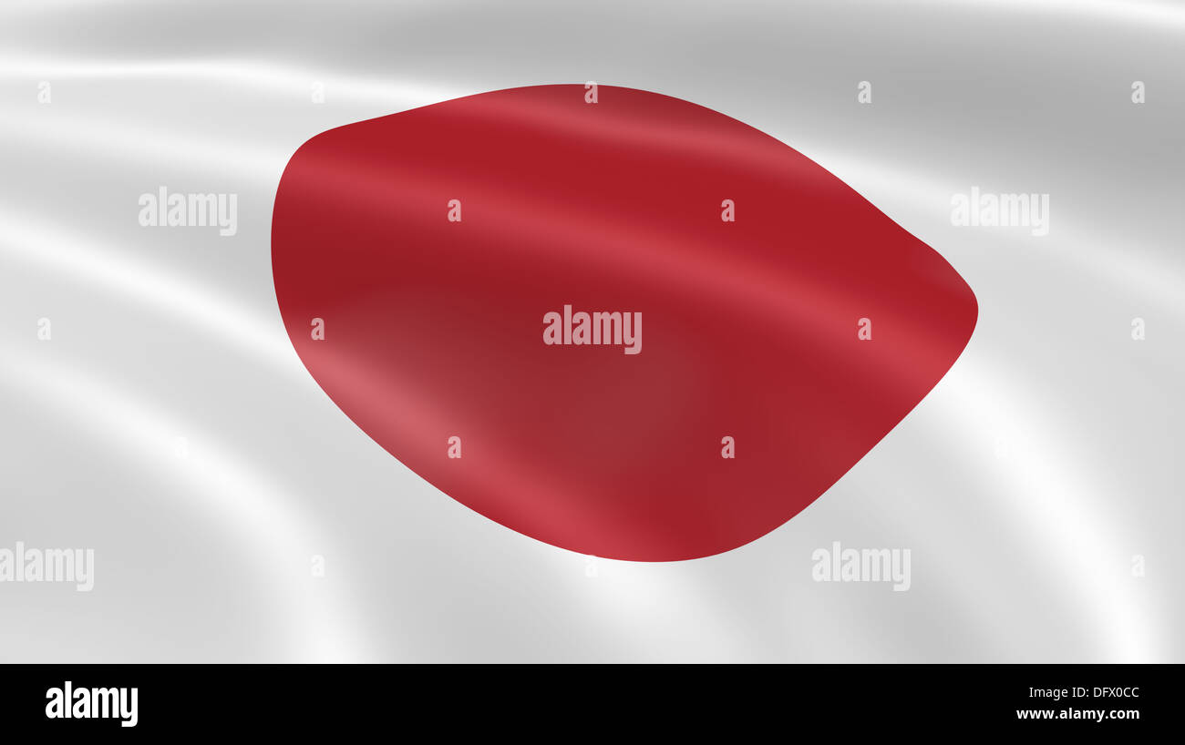 Japanese flag in the wind. Part of a series Stock Photo - Alamy