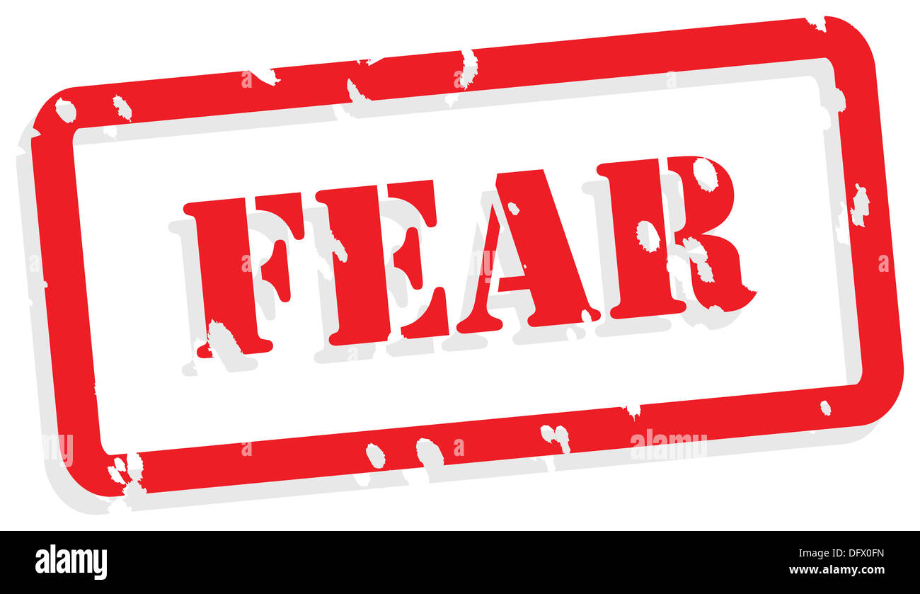 Fear red rubber stamp vector for mental health concept Stock Photo - Alamy