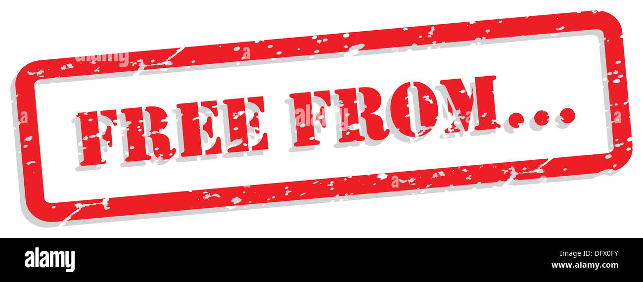 Free from red rubber stamp vector for food nutrition concept Stock ...