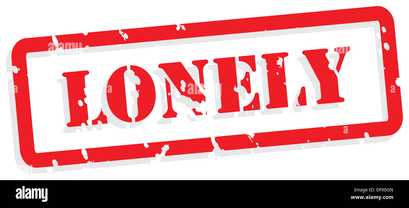 Lonely red rubber stamp vector for mental health concept Stock Photo ...