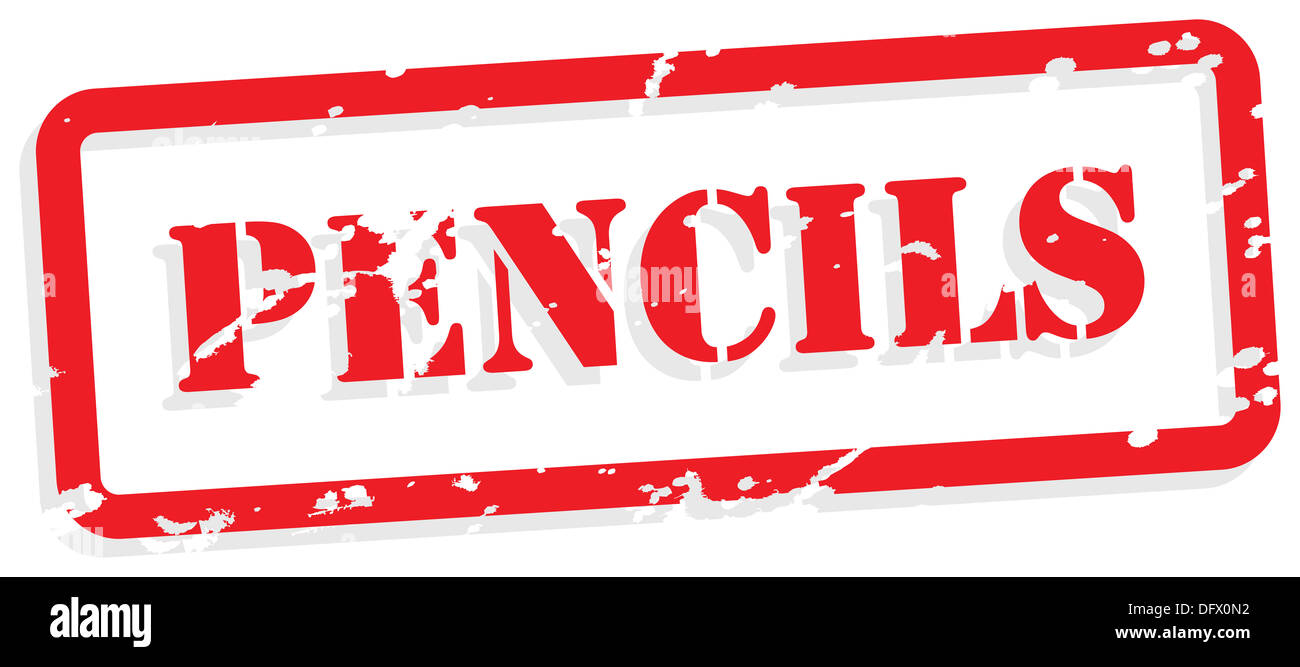 Pencils red rubber stamp in vector format Stock Photo - Alamy