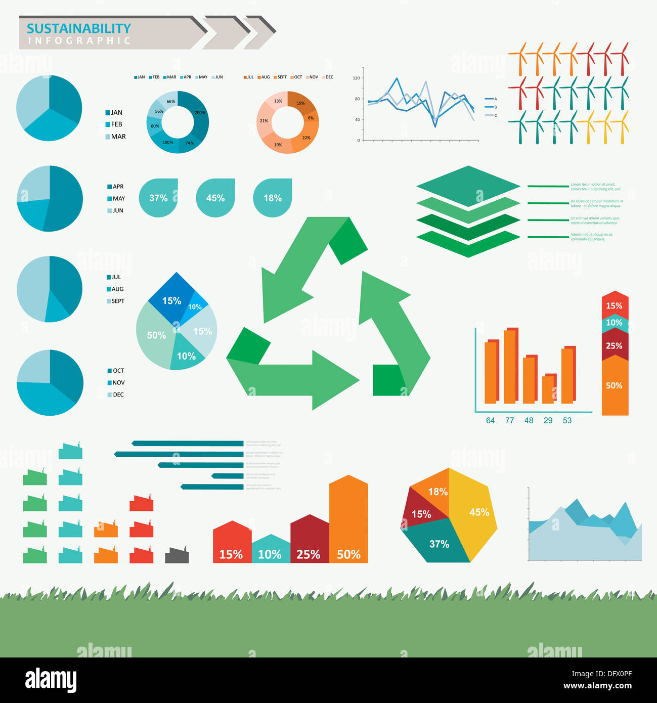 Sustainability eco friendly infographic set hi-res stock photography ...
