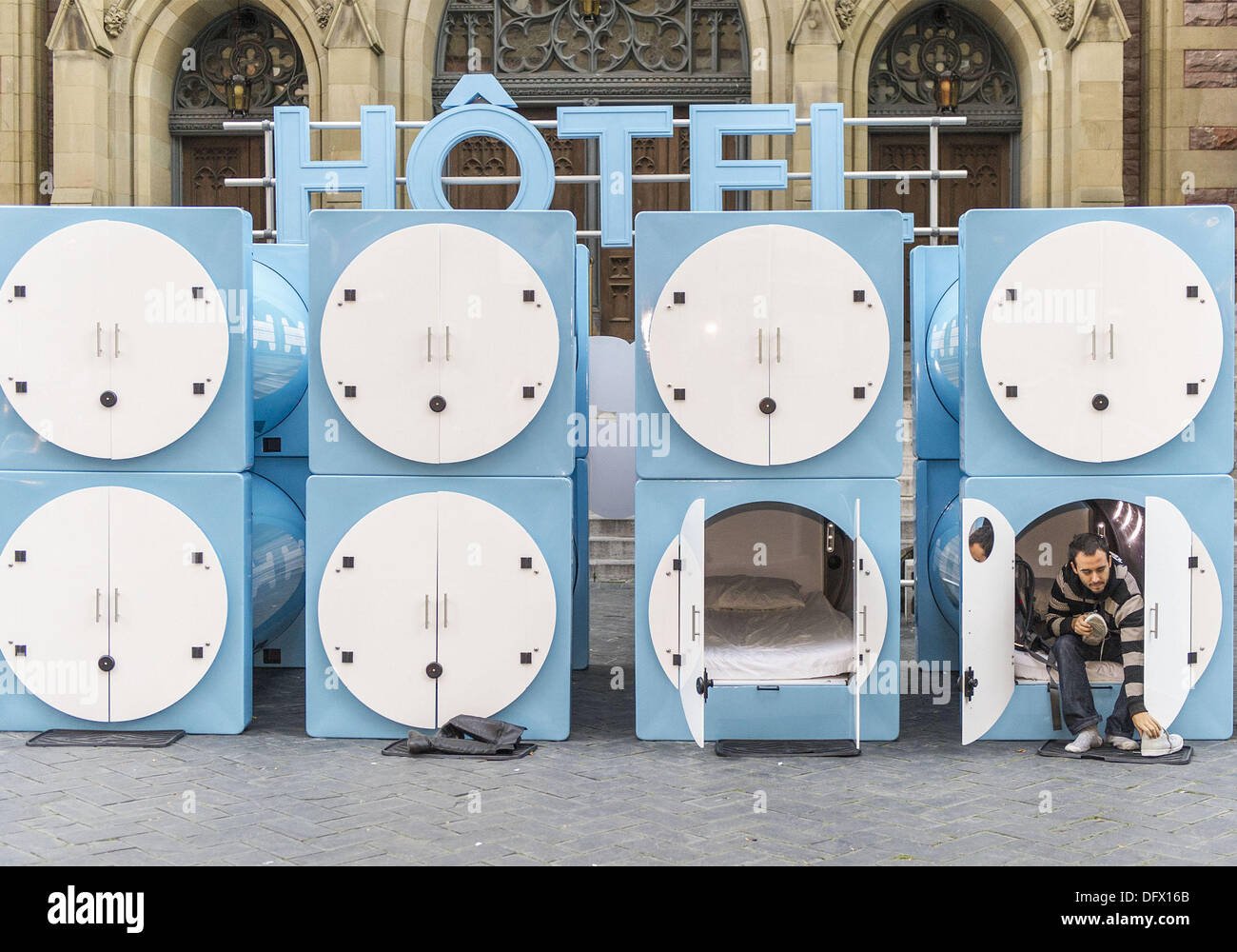 Montreal, QC, Canada. 9th October 2013. A ''hotel'' featuring tiny ...