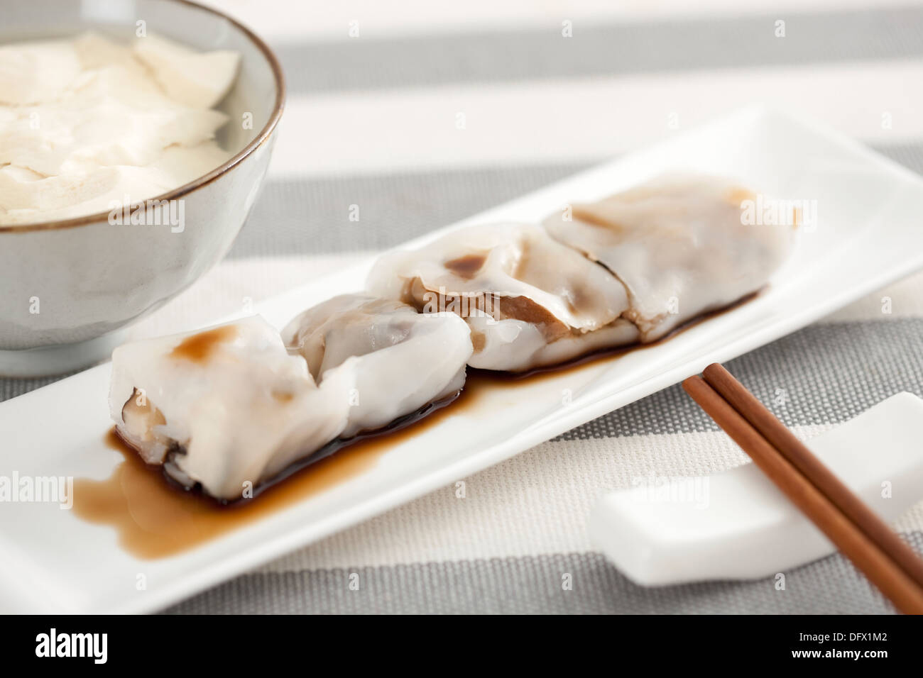 Chinese food tofu jelly and plain rice rolls Stock Photo - Alamy
