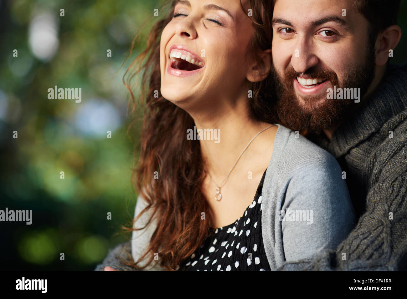 Image of joyful couple outdoors Stock Photo - Alamy