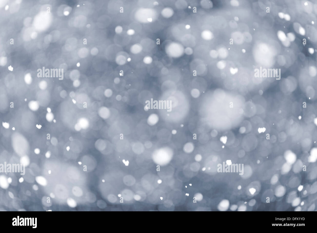 Background of snow flurry falling in winter with some motion blur Stock ...