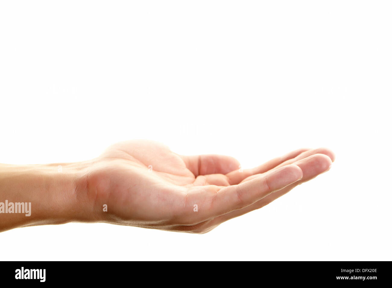 Image of open human palm on white Stock Photo - Alamy