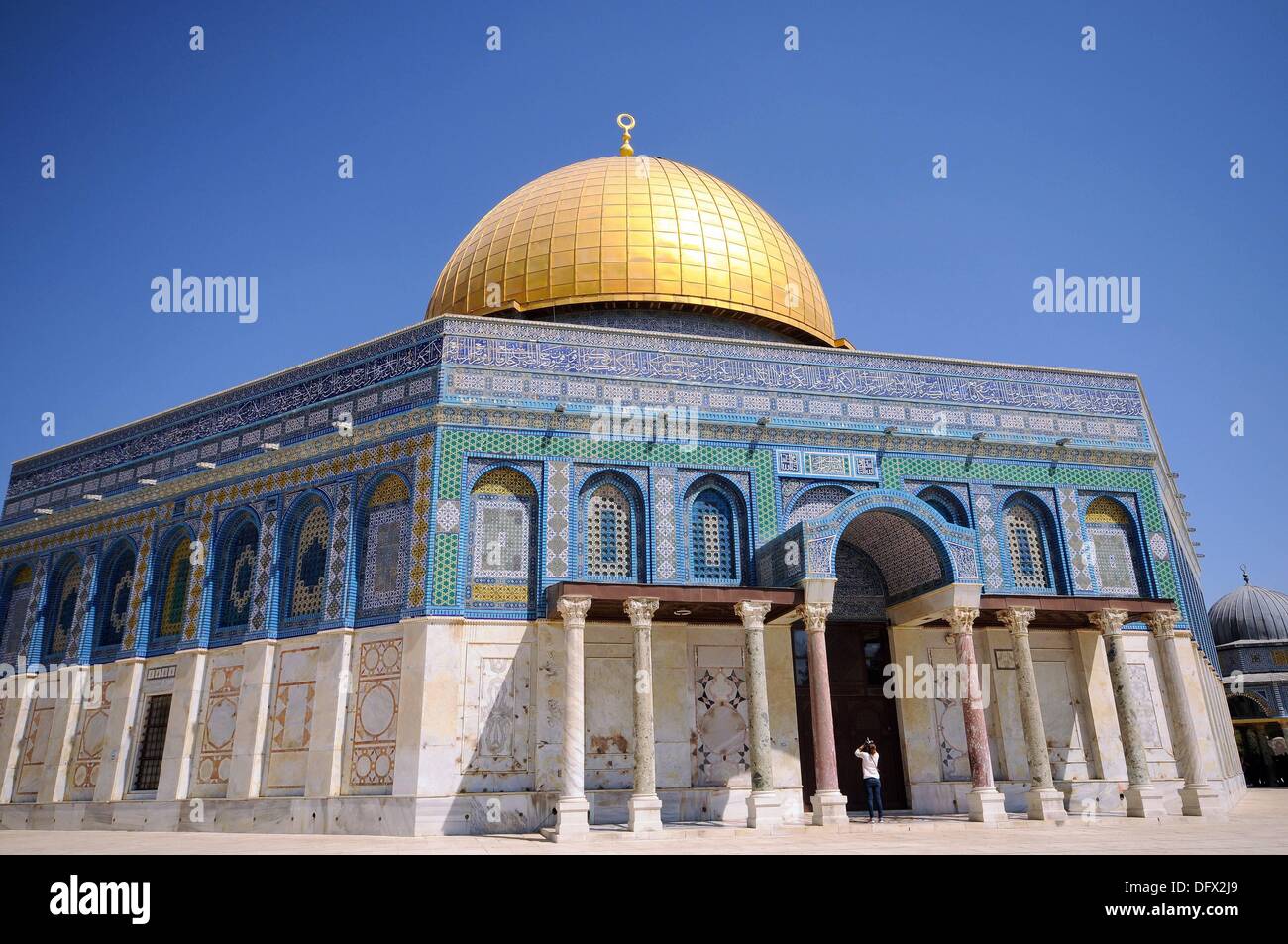 View of the Dome of the Rock on the Temple Mount in the old city of ...