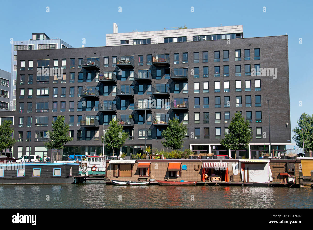 Westerdok Amsterdam Netherlands Dutch modern city town house boat ...