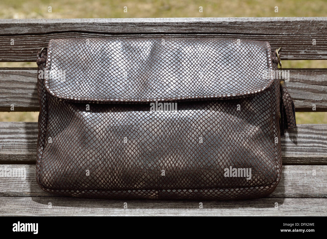 Female handbag on the bench Stock Photo - Alamy