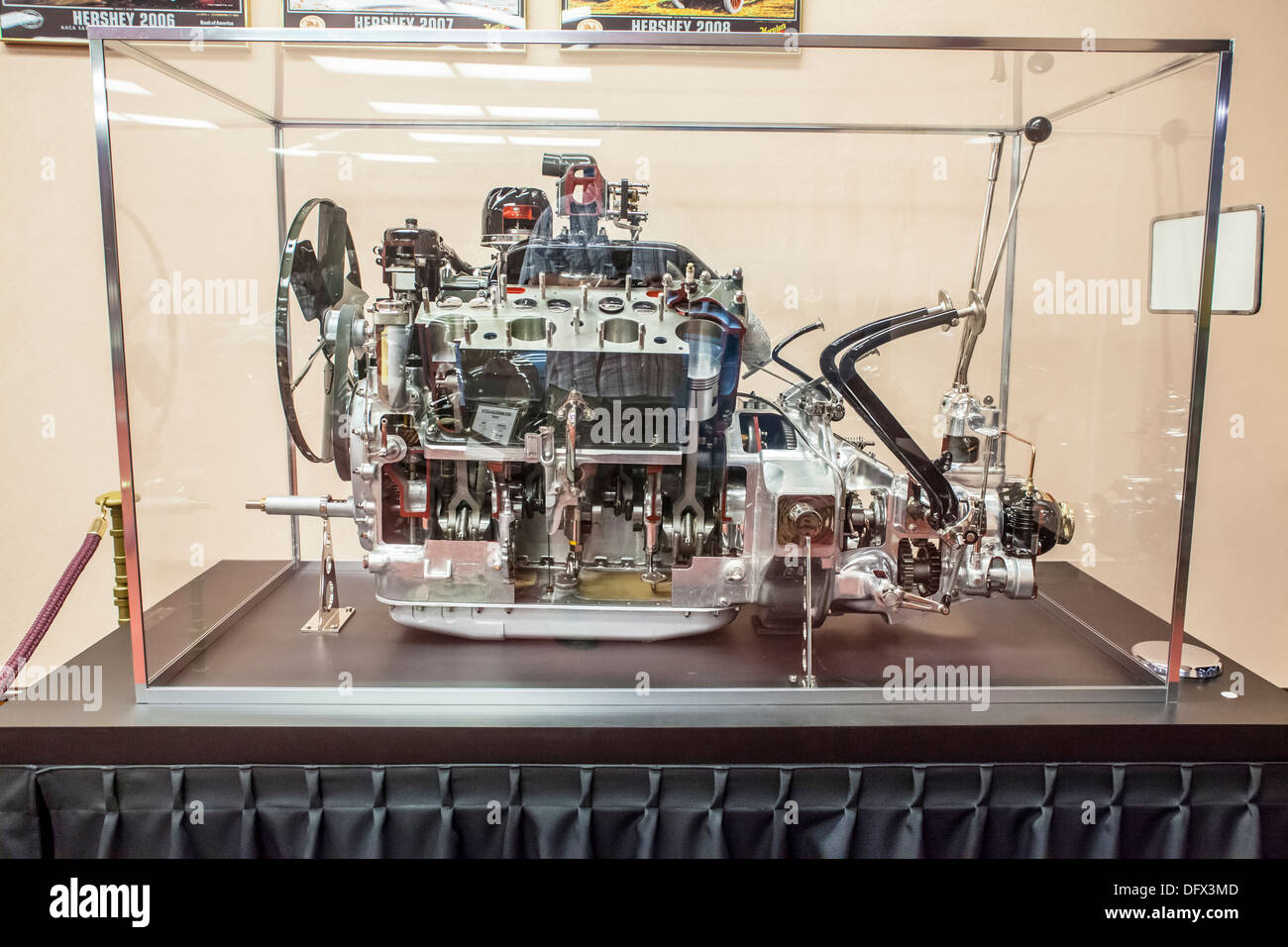 A see through V-8 engine and transmission at the Nethercutt Collection ...