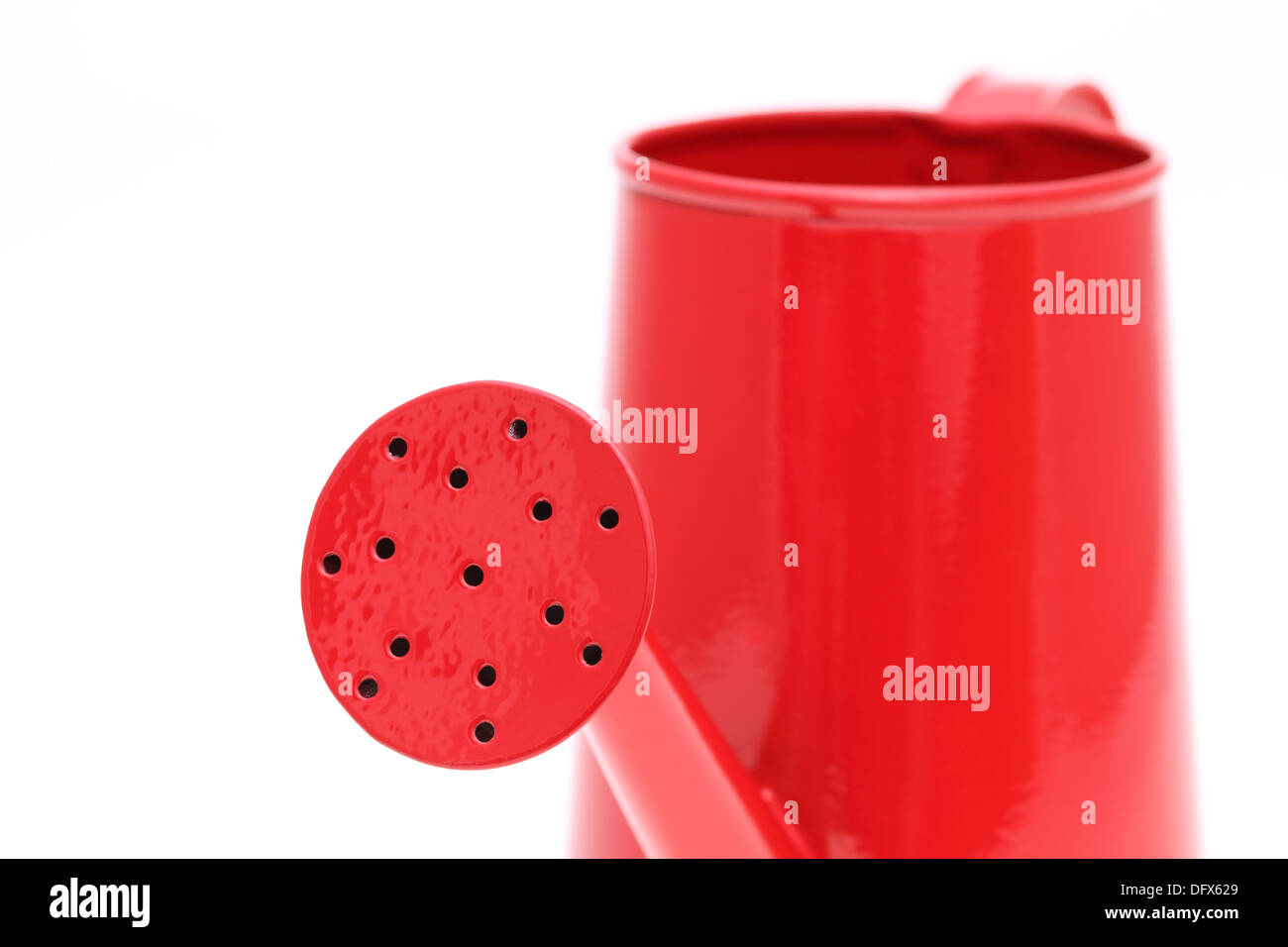 red watering can isolated on white background Stock Photo - Alamy
