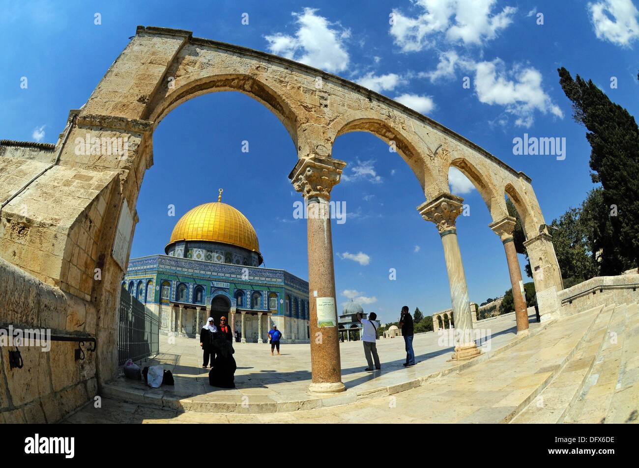 View of the Dome of the Rock on the Temple Mount through the so-called ...