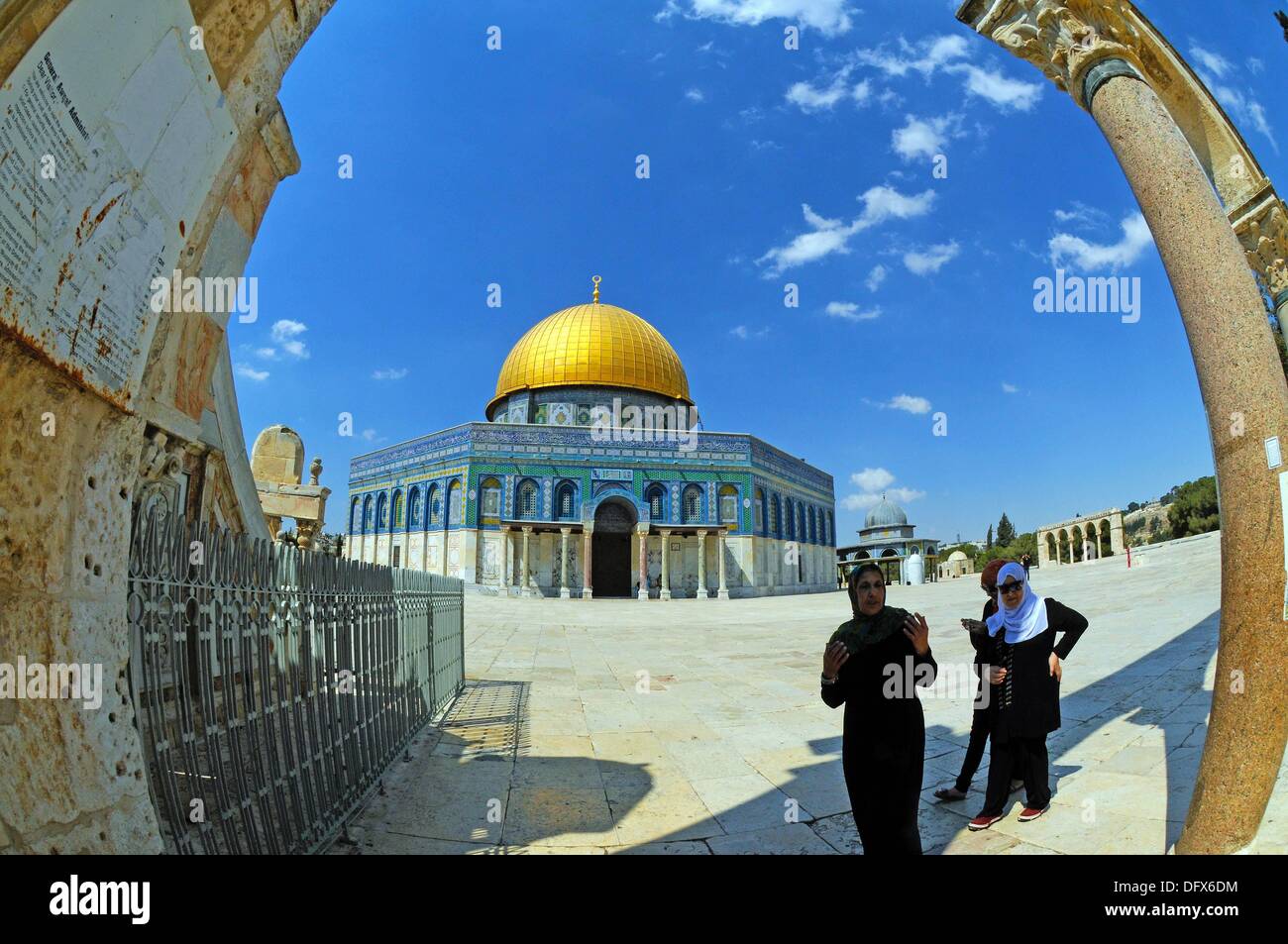 View of the Dome of the Rock on the Temple Mount through the so-called ...