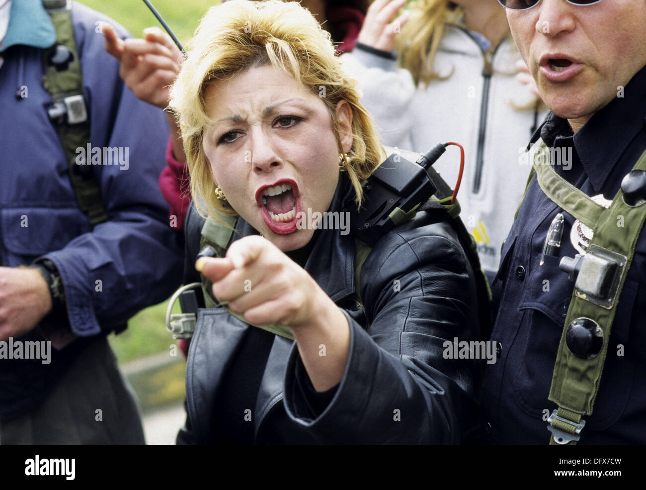 Female protester shouting hi-res stock photography and images - Alamy