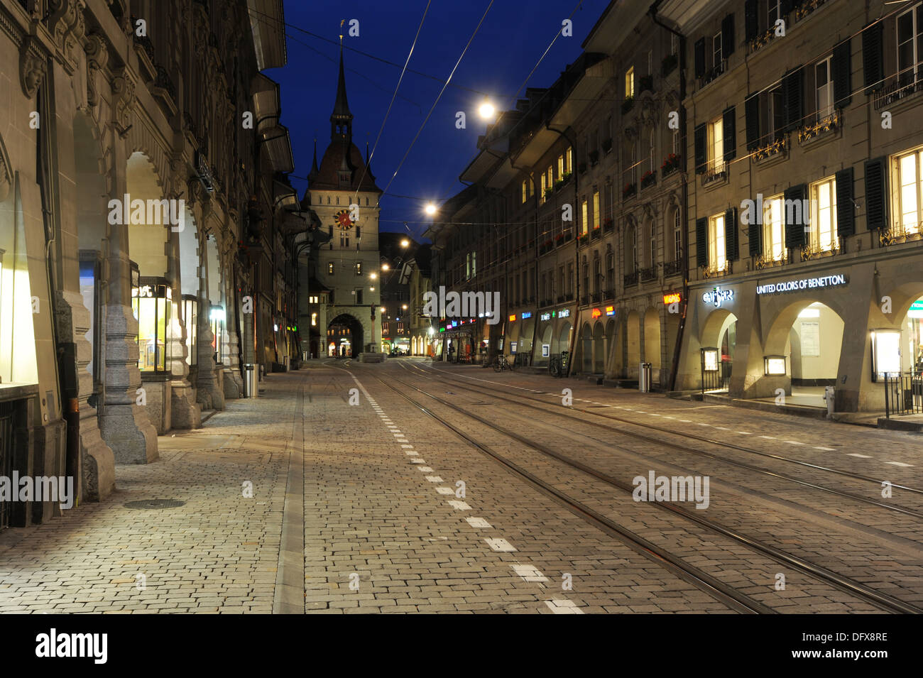 Alley to prison tower at Bern on Switzerland Stock Photo - Alamy