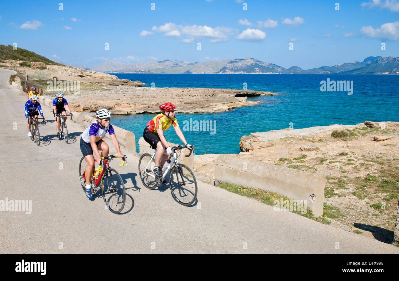 Cycling at Alcudia, Majorca, Spain Stock Photo - Alamy