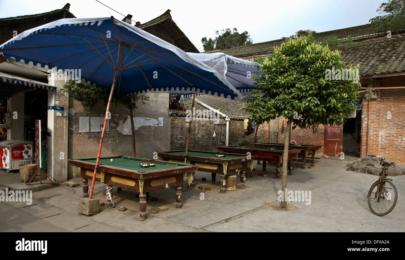 Billiard hall in a street of Litang, China Stock Photo - Alamy