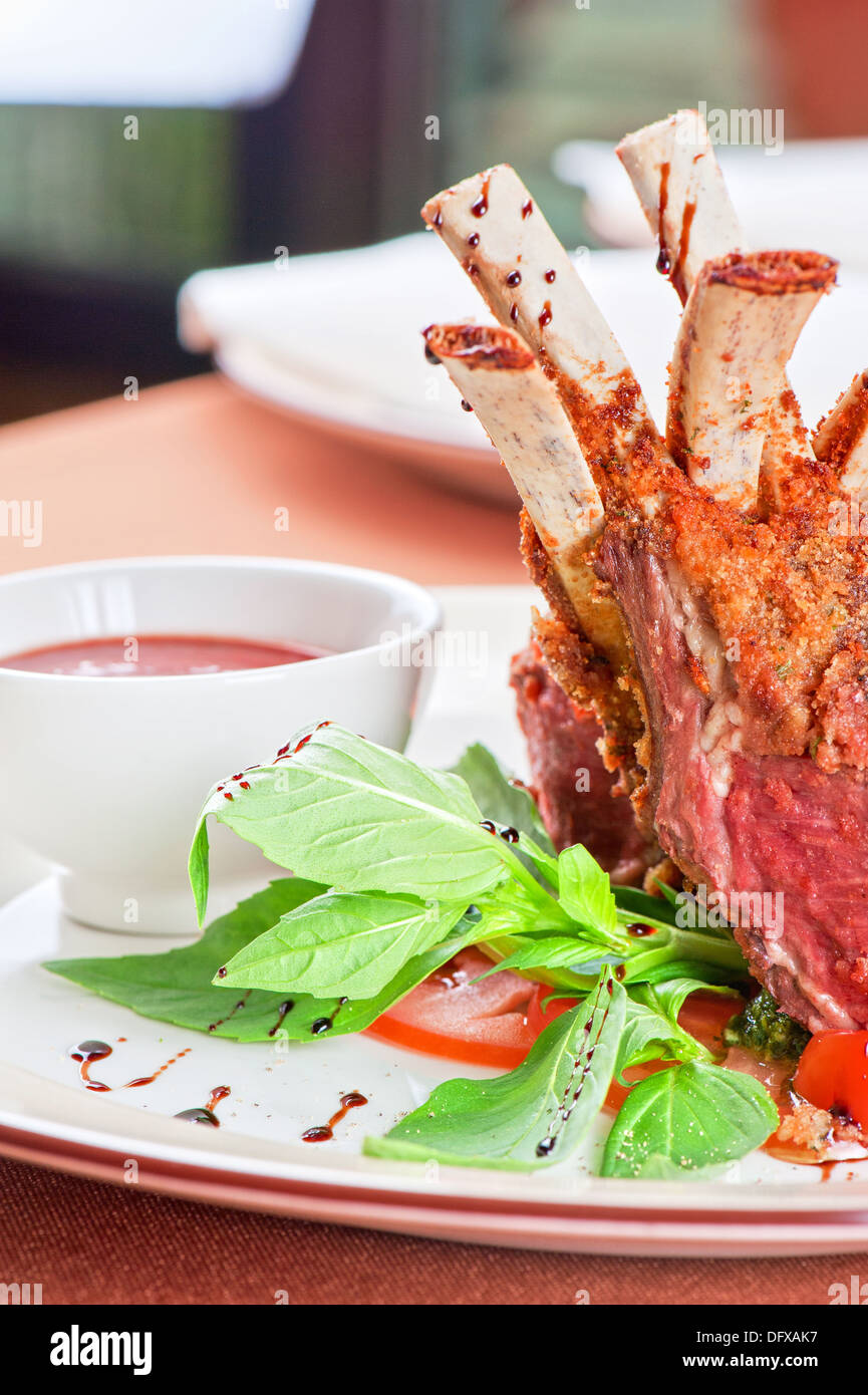 roasted lamb rib Stock Photo - Alamy