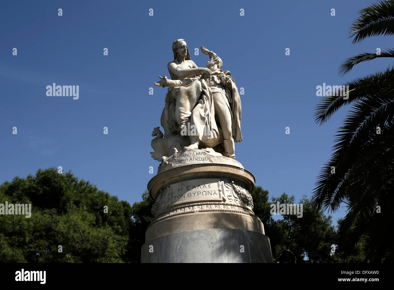 Known as the "Statue of Byron". This sculpture composition represents ...