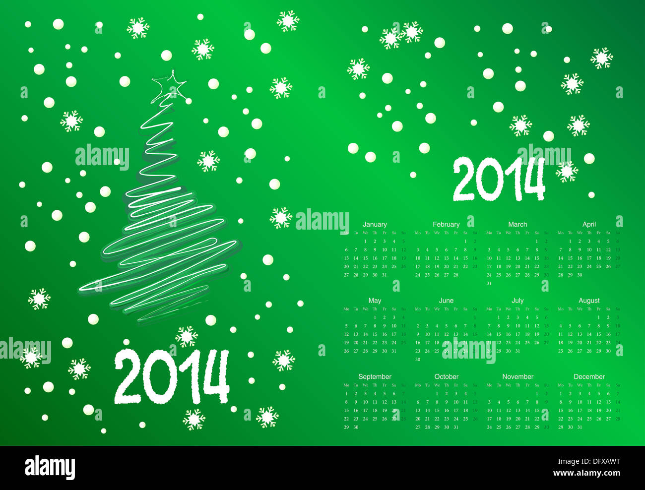 2014 Yearly Calendar Portrait Calendar 2014 Hi Res Stock Photography