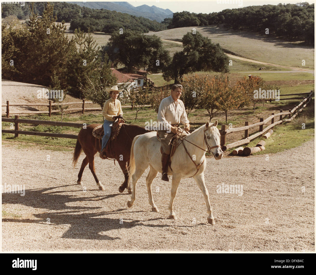 A photograph showing President Ronald Reagan and First Lady Nancy ...