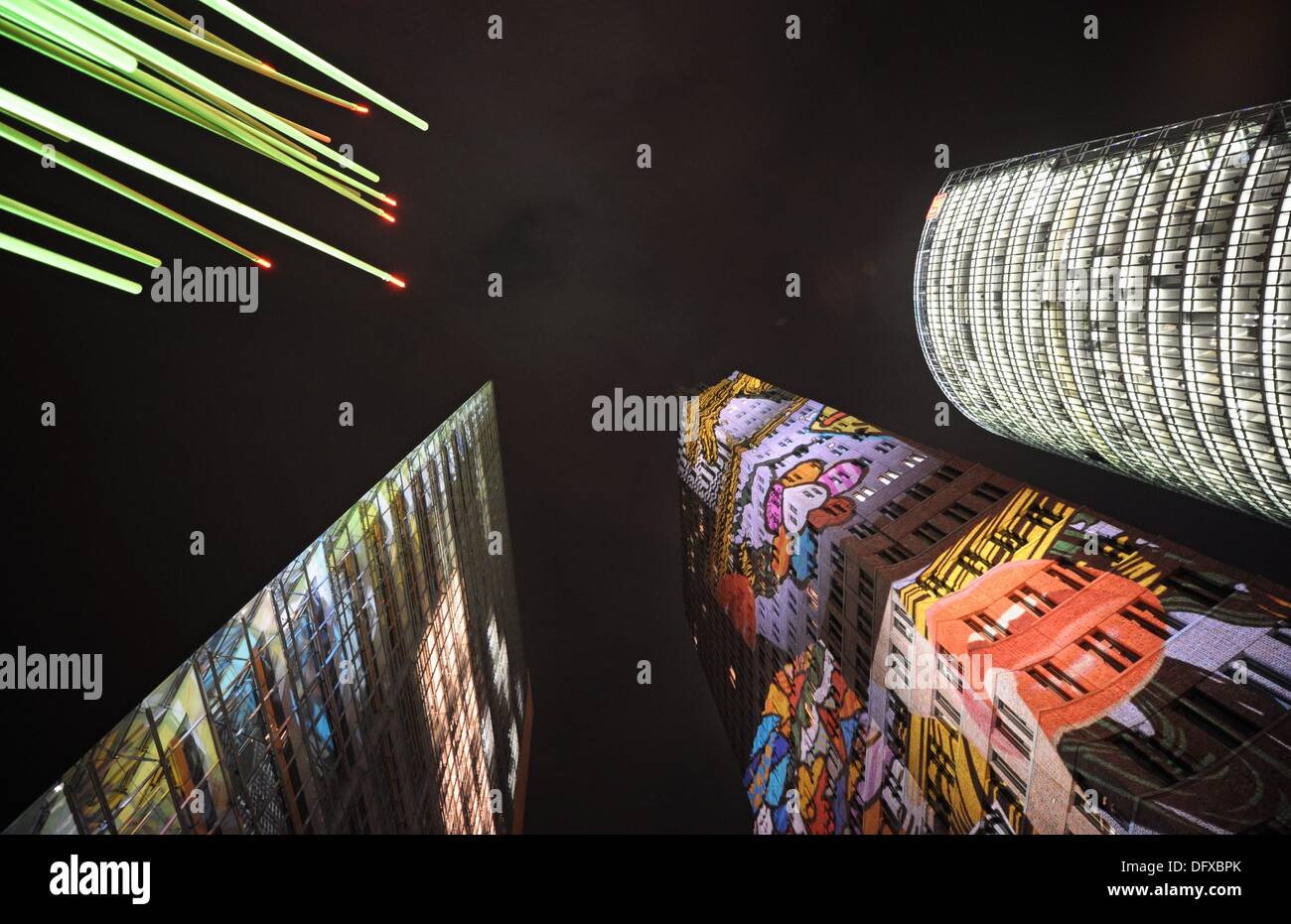 Berlin, Germany. 09th Oct, 2013. Potsdamer Platz is illuminated during ...