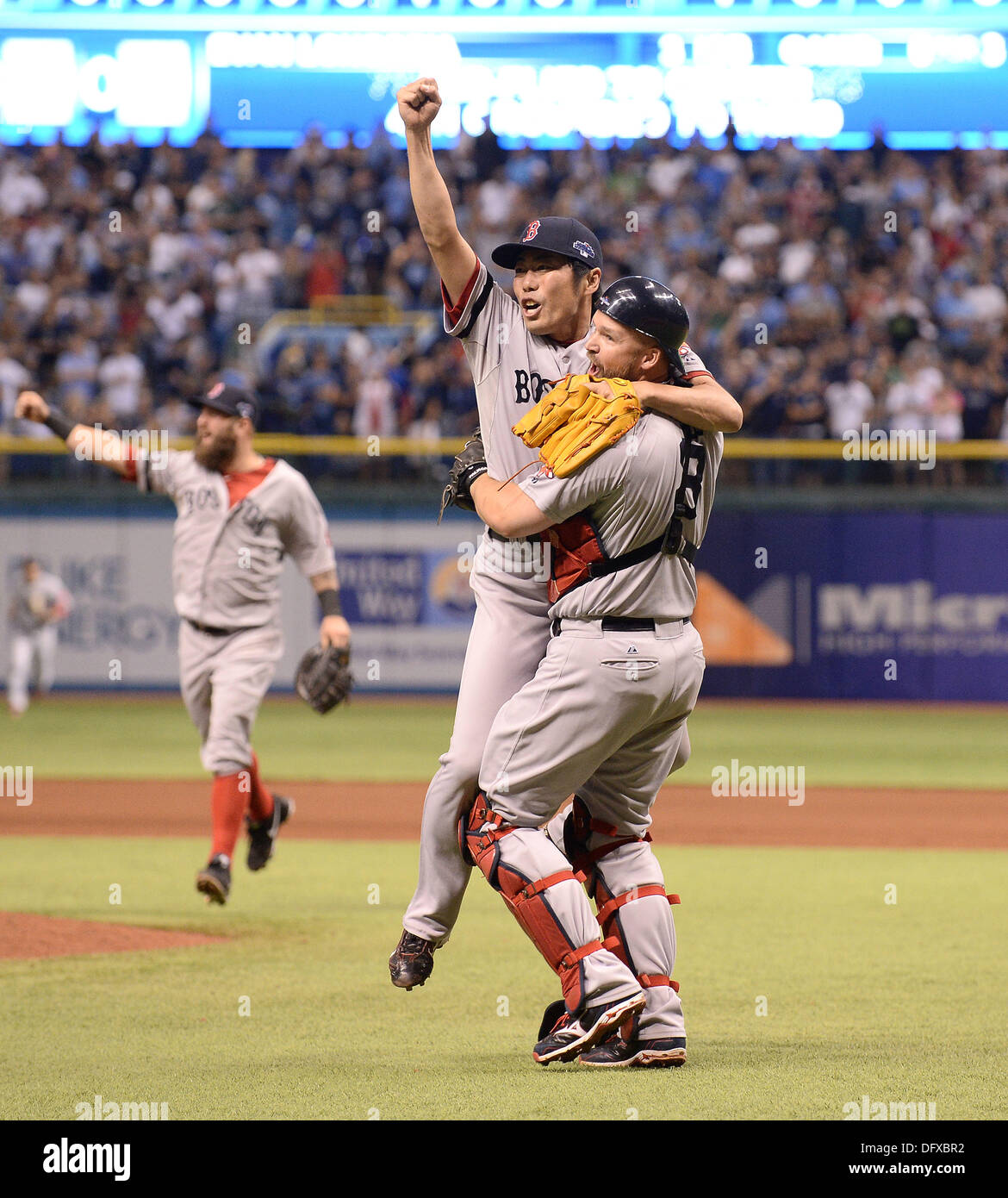 St. Petersburg, Florida, USA. 8th Oct, 2013. (L-R) Koji Uehara, David ...
