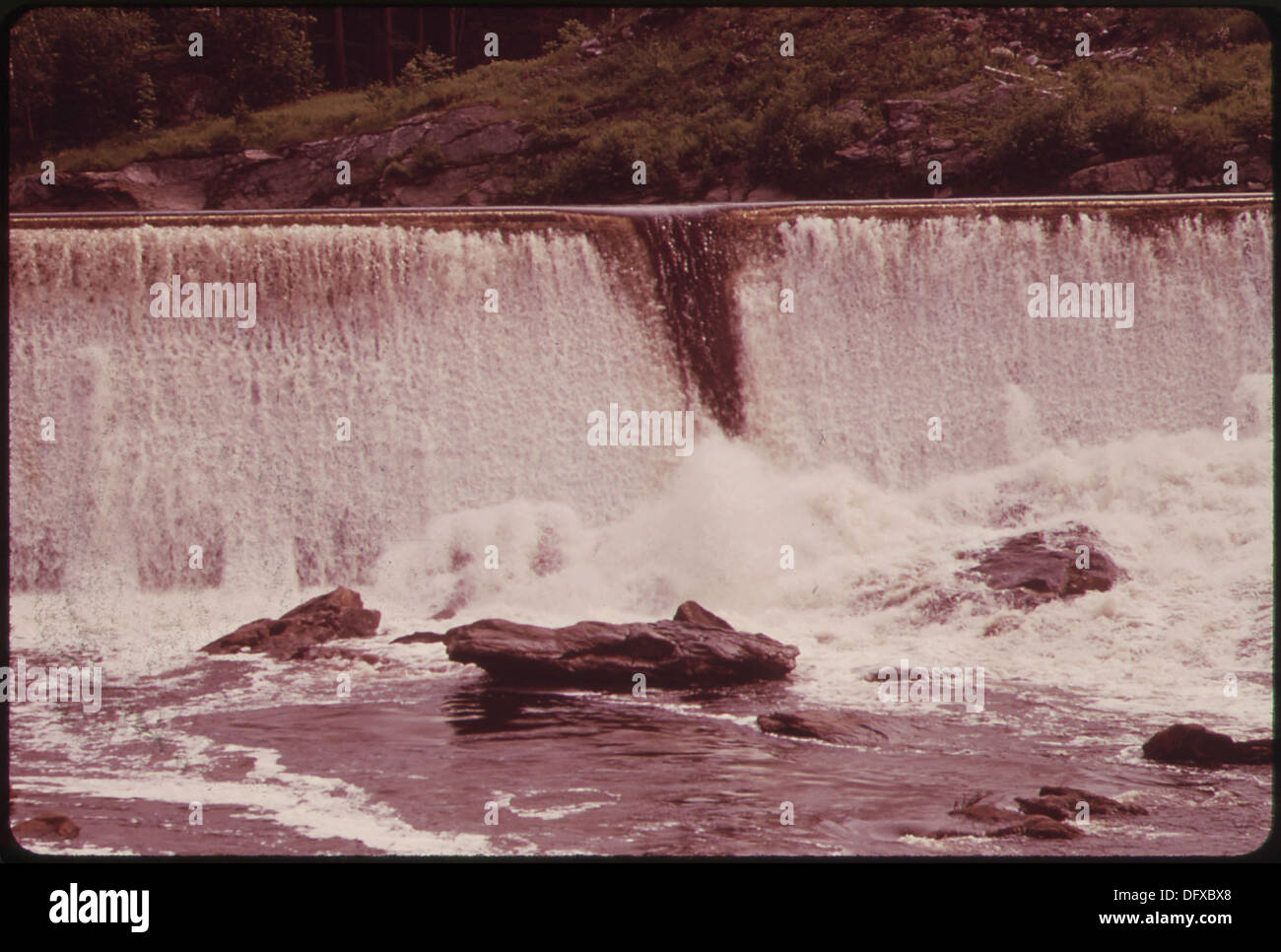 The Upper Falls at Rumford, located on the Androscoggin River, is a ...