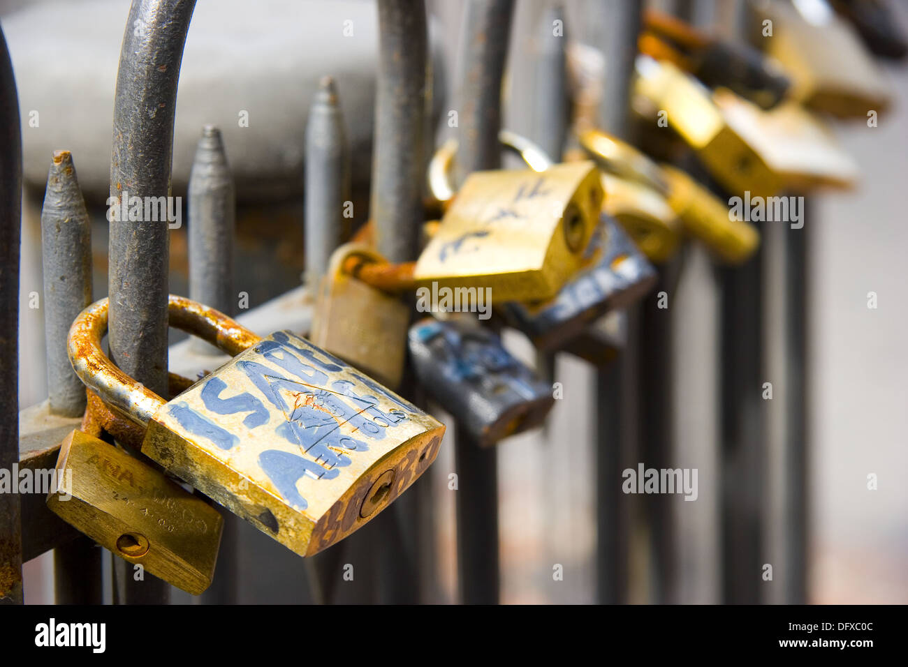 Placed on gates hi-res stock photography and images - Alamy