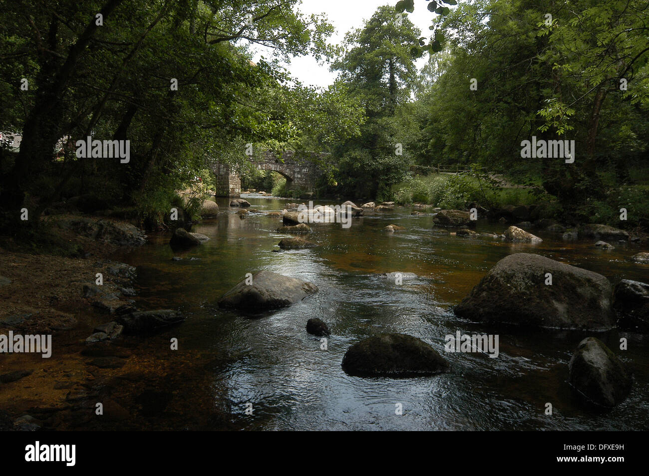 Fingle Bridge a 17th century three arched packhorse bridge ...