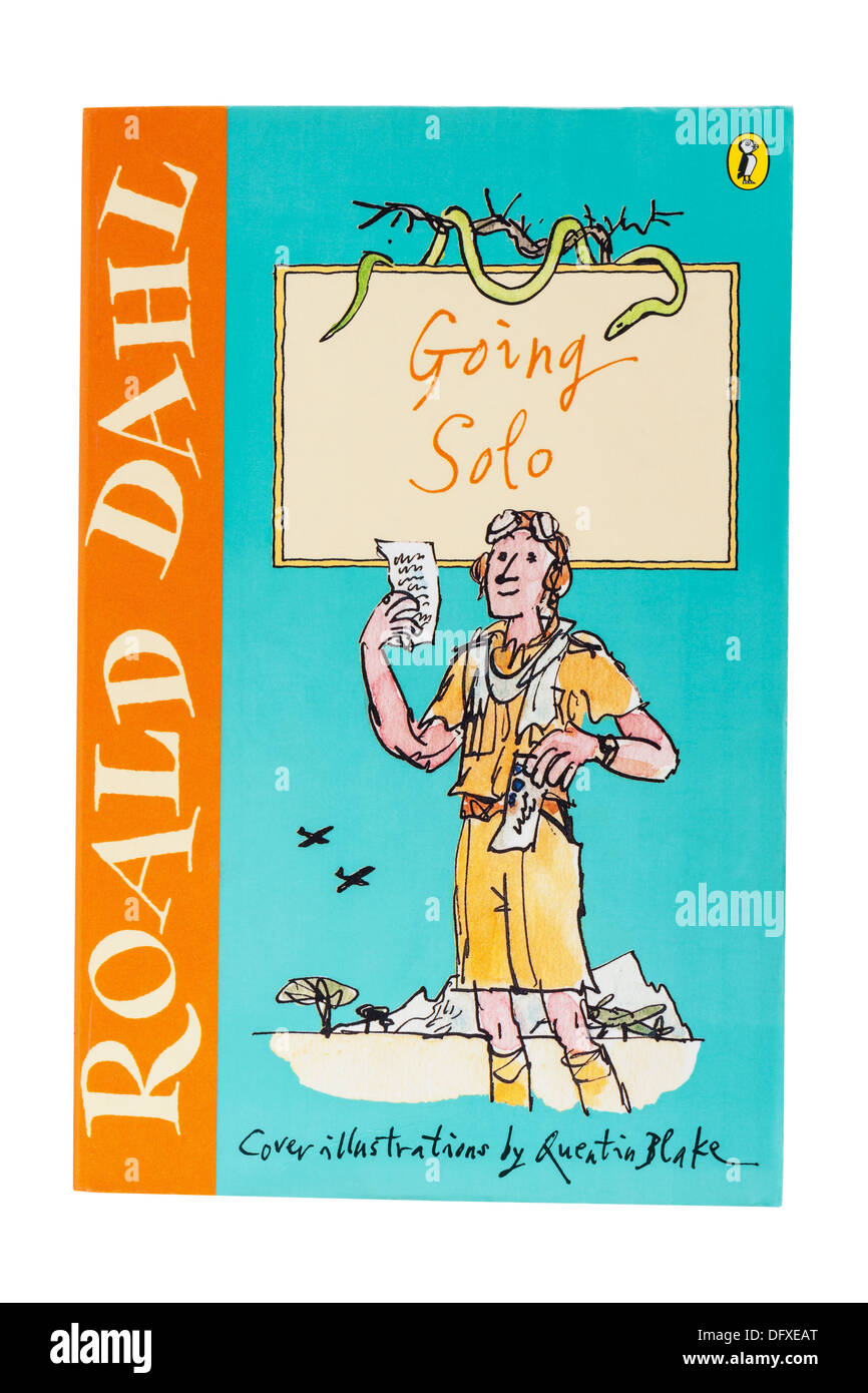 A Roald Dahl childrens book called Going Solo on a white background ...