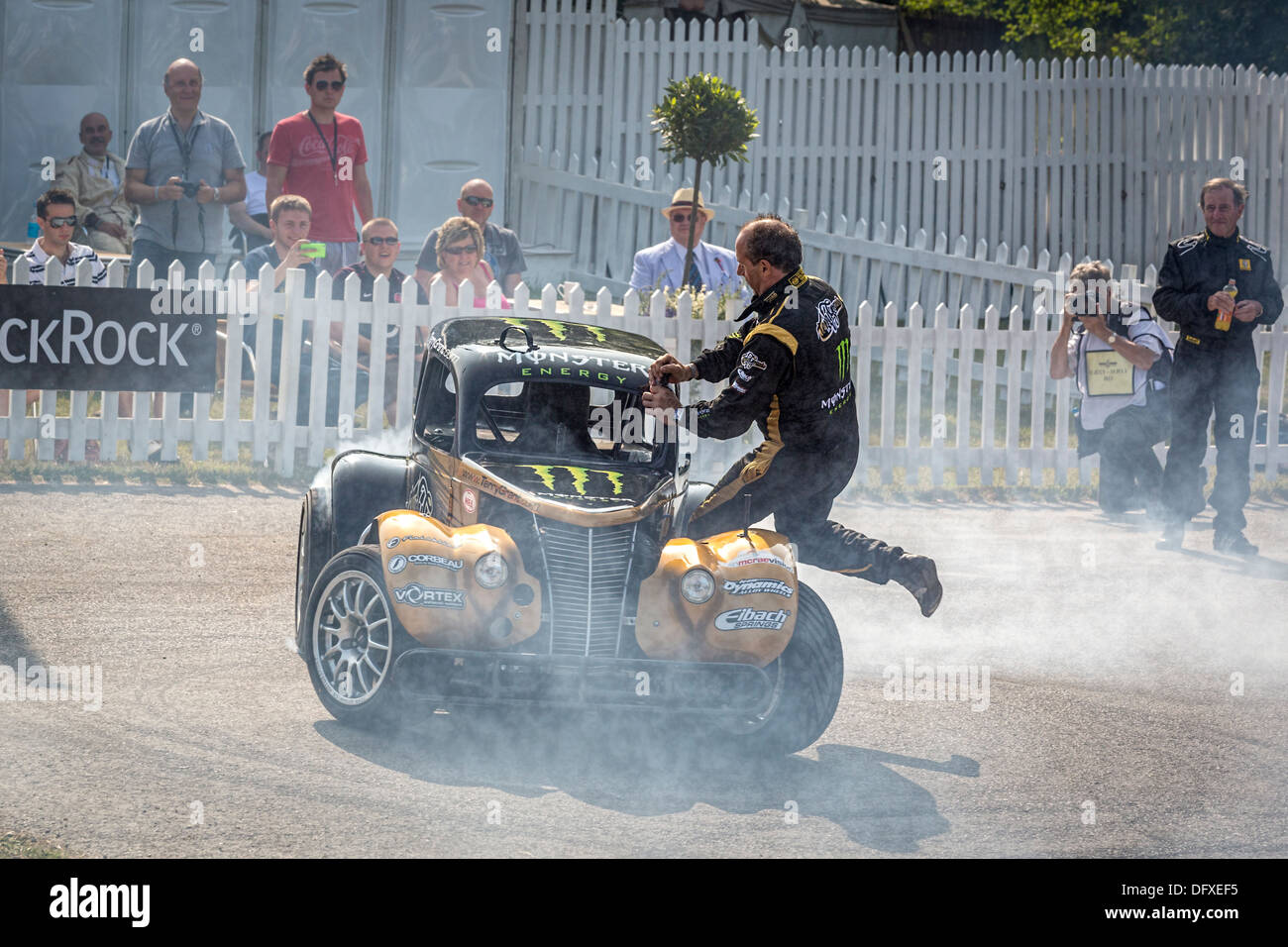 Terry Grant in his Record Breaking 1937 Ford Sedan stunt car performs ...