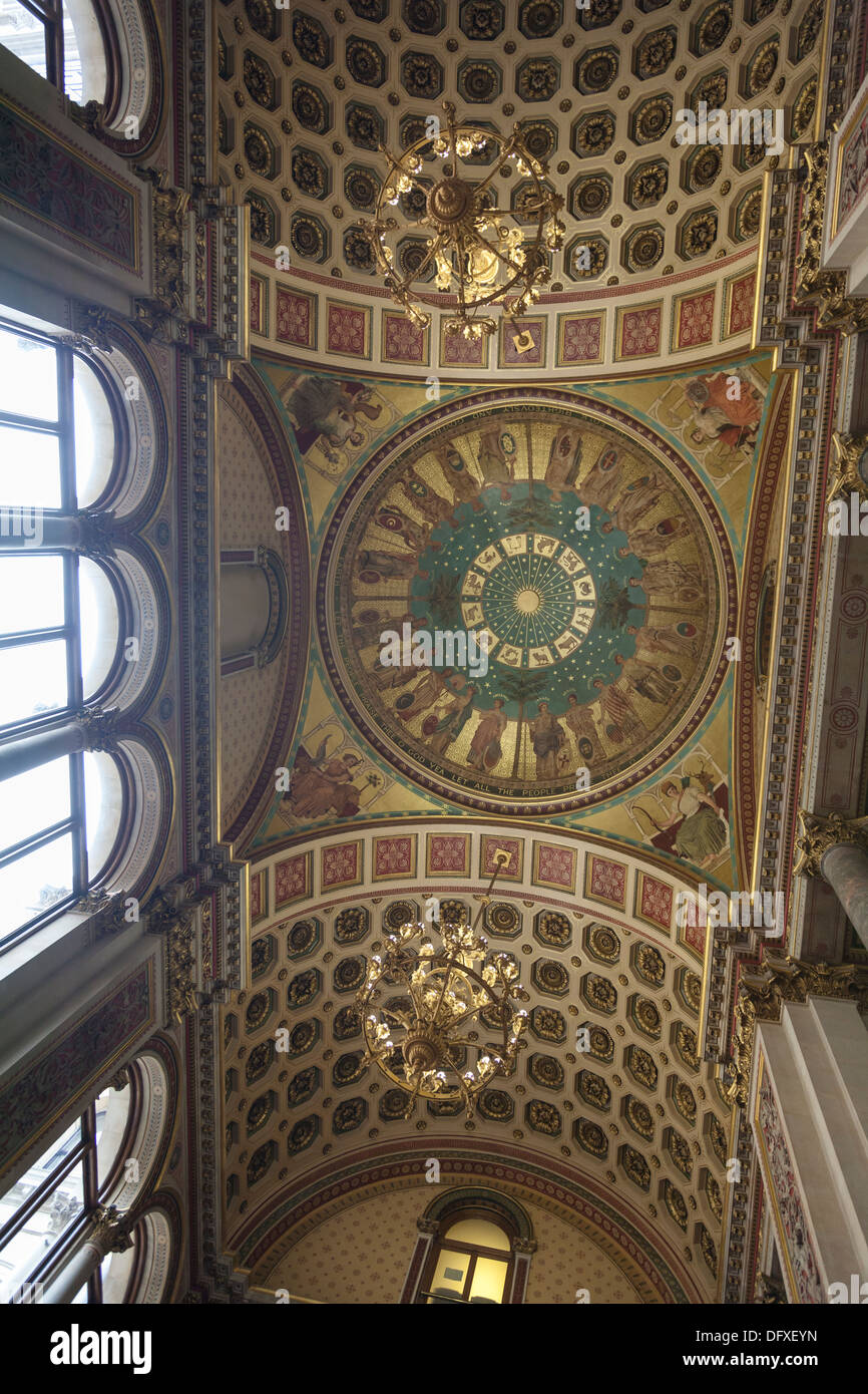 Ornate ceiling decoration above the Grand Staircase in the Foreign and ...