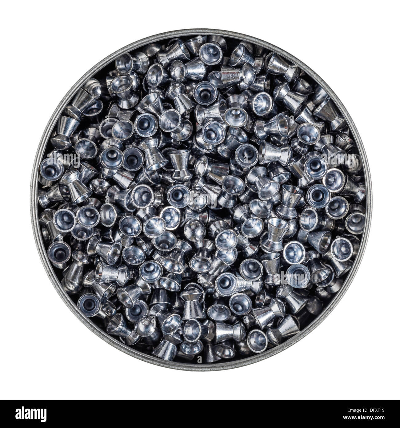 A tin of RWS Super Field .177 calibre airgun pellets on a white ...