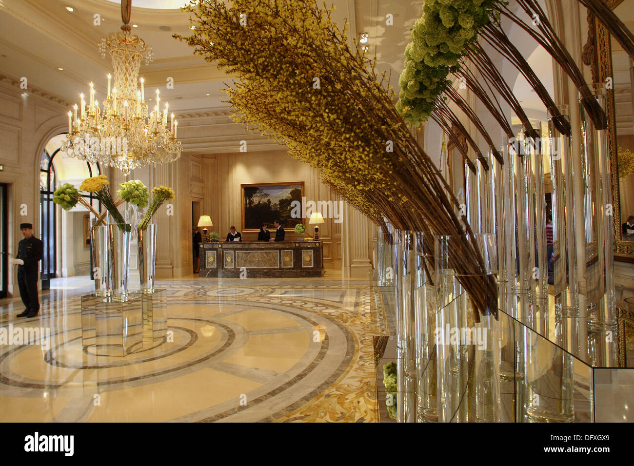 The lobby of Hotel Four Season George V. Paris. France Stock Photo ...