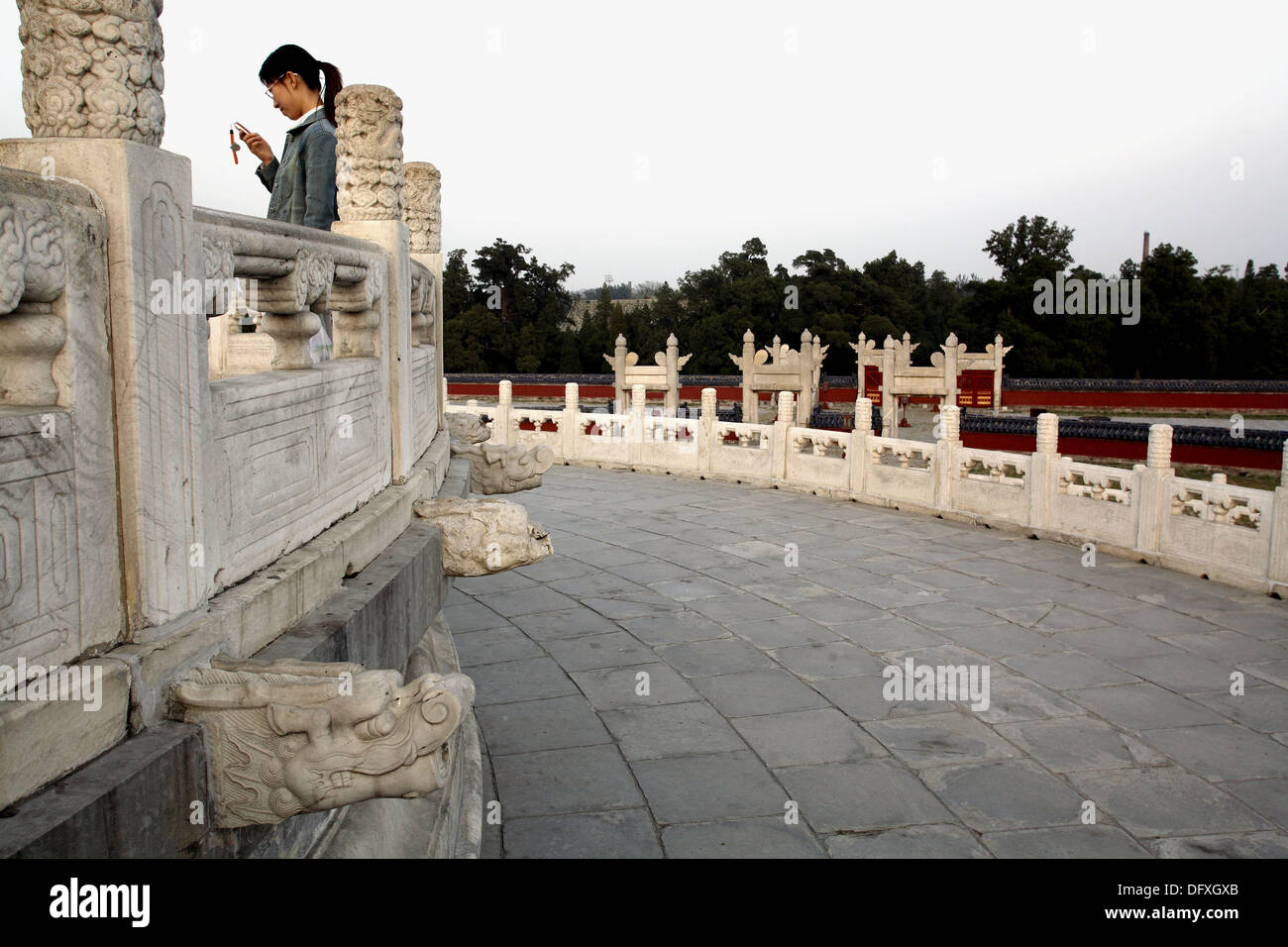 Railing in the temple of heaven in beijing hi-res stock photography and ...