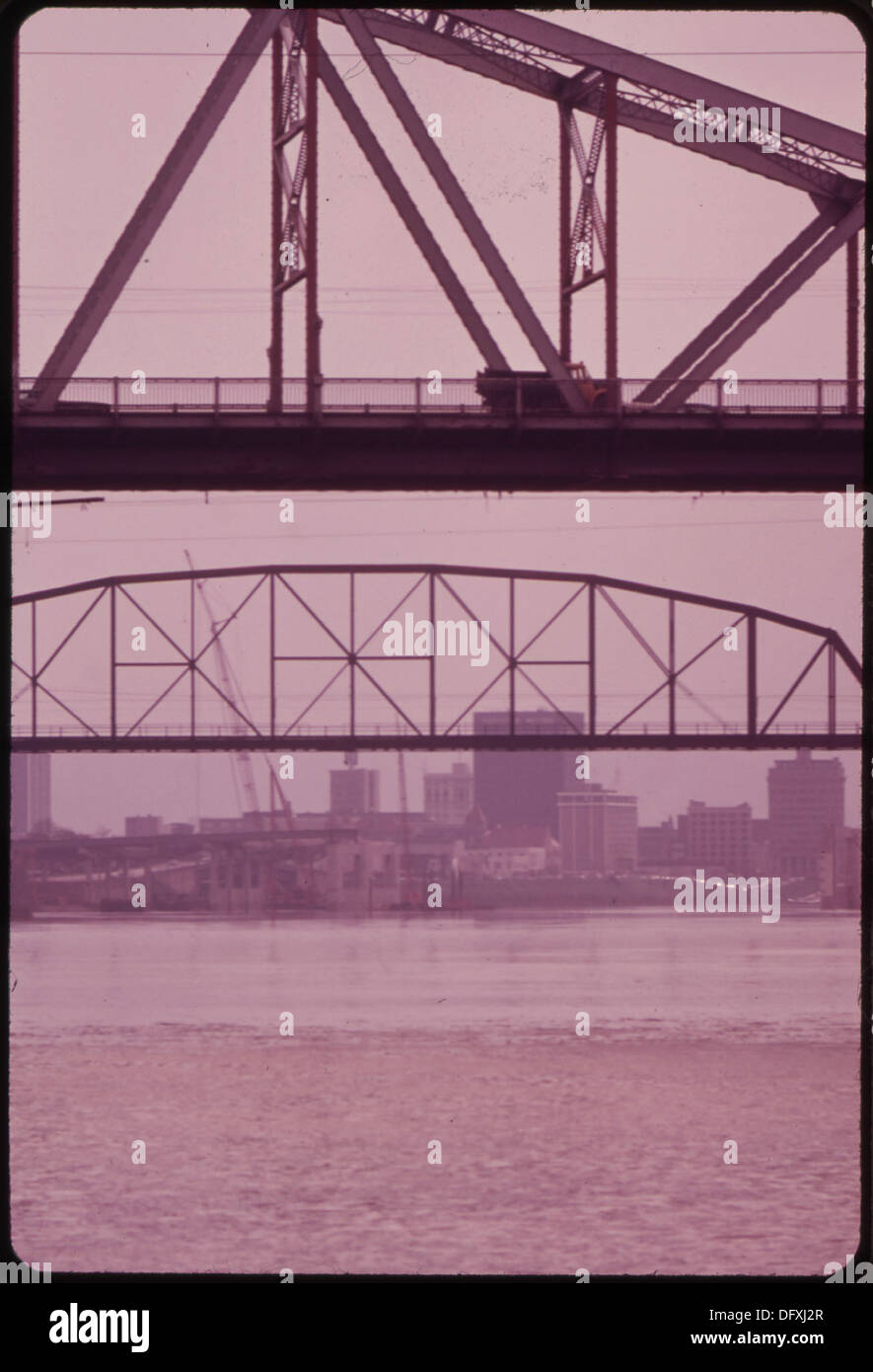The Kanawha River bridges are shown, with a railroad bridge in the ...