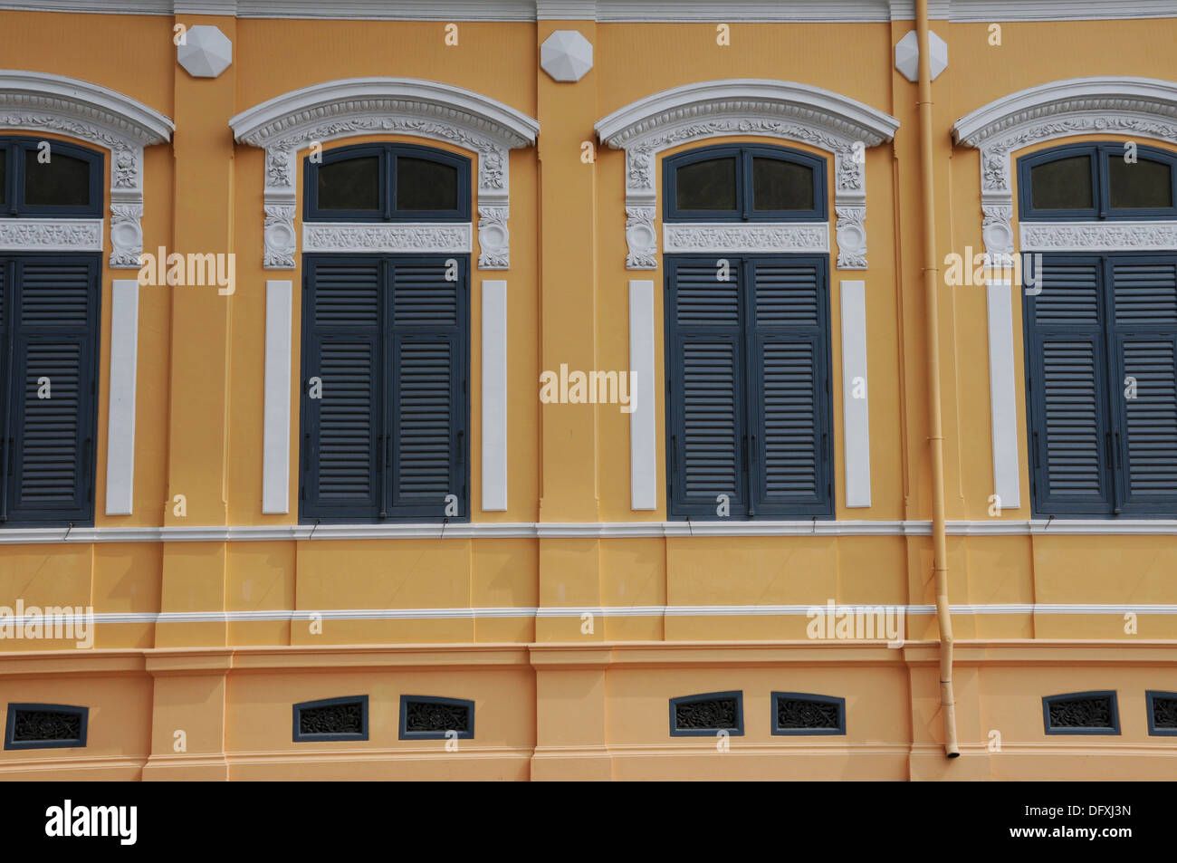 Old French Cladding on a House in Bangkok Stock Photo - Alamy